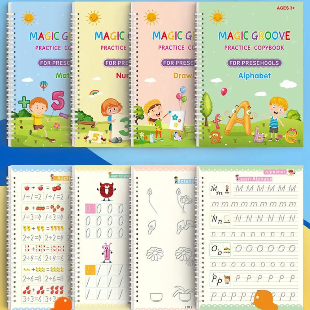 OneVender®Reusable Magic Copy Books for Kids | Handwriting Practice Se